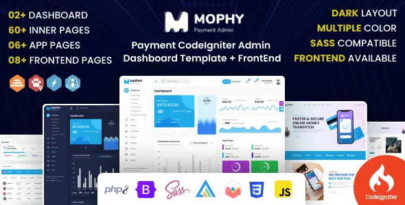 Mophy Payment Admin Dashboard Codeigniter Template Frontend Pages