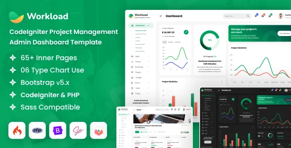 Workload - CodeIgniter Project Management Admin Dashboard Template | TemplateLelo
