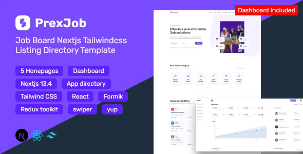 Prexjob Job Board Nextjs Tailwindcss Listing Directory Template